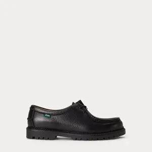 Ralph Lauren Jett Tumbled Leather Moc-toe Shoes - Black