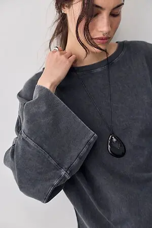 Free People We The Free Atlas Dolman Long Sleeve Top - Black