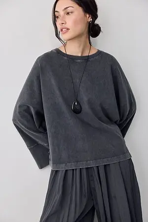 Free People We The Free Atlas Dolman Long Sleeve Top - Black