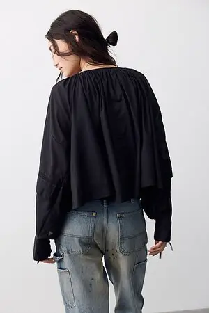 Free People We The Free La Lune Blouse By - Black