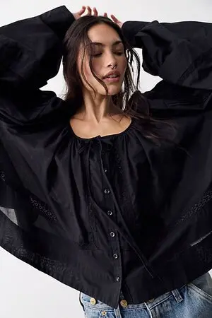 Free People We The Free La Lune Blouse By - Black