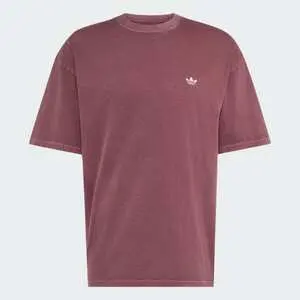 Adidas Trefoil Essentials Washed Loose Dropped Shoulder Tee - Maroon
