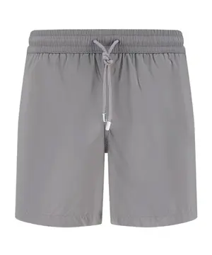 Fedeli Drawstring Elastic-waist Swim Shorts - Grey