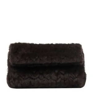 Liu Jo Faux Fur Clutch Bag - Black