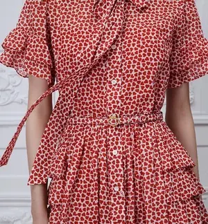 Dior Short Ruffled Dress With Belt