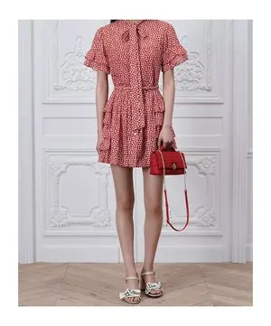 Dior Short Ruffled Dress With Belt