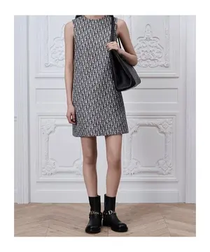 Dior Sleeveless Round Neck Dress With Pocket Detail
