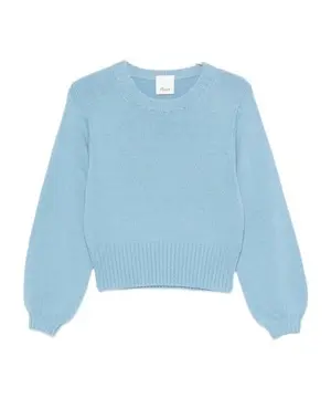 ALLUDE Ribbed-knit Crew Neck Sweater - Blue