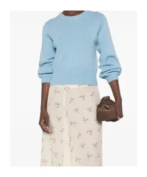 ALLUDE Ribbed-knit Crew Neck Sweater