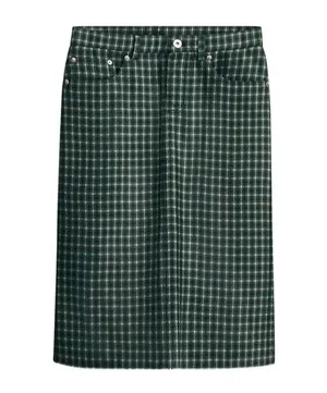 Dior Tartan Patterned Skirt - Green Multicolour