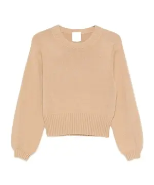 ALLUDE Long-sleeved Sweater - Beige