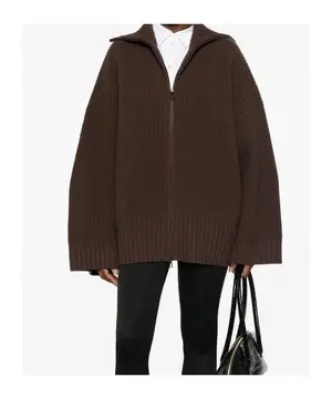 THE FRANKIE SHOP Long Sleeve Zip Up Cardigan