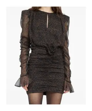 ROTATE BY BIRGER CHRISTENSEN Ruched Flower Mini Dress