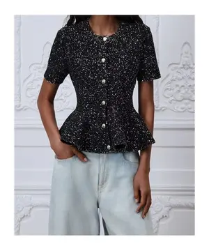 Dior Short-sleeved Peplum Cardigan
