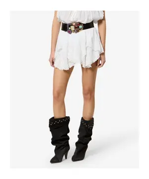 Isabel Marant Étoile Layale Embroidered Ruffle Shorts - White