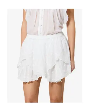 Isabel Marant Étoile Layale Embroidered Ruffle Shorts - White