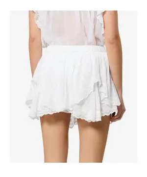 Isabel Marant Étoile Layale Embroidered Ruffle Shorts - White