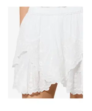 Isabel Marant Étoile Layale Embroidered Ruffle Shorts - White