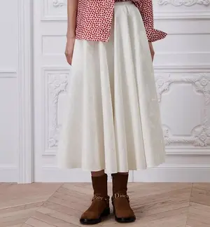 Dior Mid-length Flared Skirt With Allover Signatures