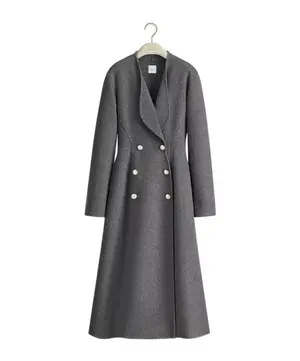 Dior Double Breasted Wool Coat With Medallion Buttons