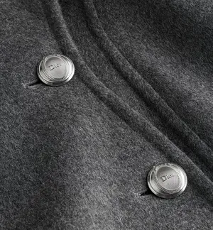 Dior Double Breasted Wool Coat With Medallion Buttons