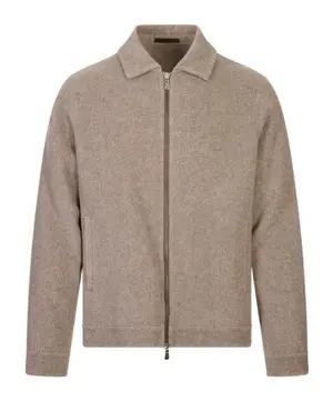 Fedeli Shirt-style Zip-up Jacket - Nude
