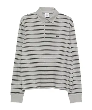 Vetements Horizontal Stripe Pattern Polo Collar