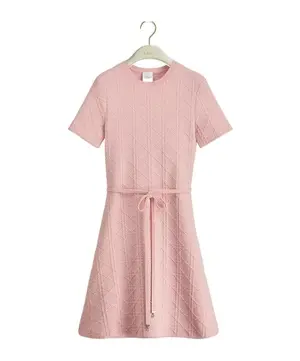 Dior Short Flared Cannage Dress - Pink