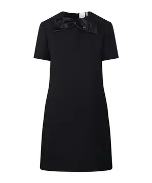 DIOR Dior Short Sleeve Dress With Satin Bow