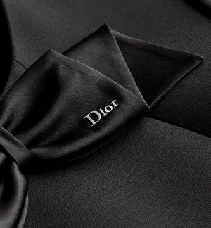 Dior Short Sleeve Dress With Satin Bow