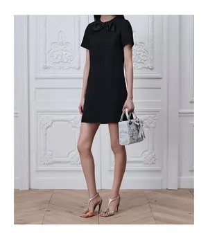 Dior Short Sleeve Dress With Satin Bow