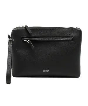 TOM FORD Grained Leather Clutch Bag - Black