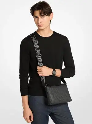Michael Kors Hudson Signature Logo Messenger Bag