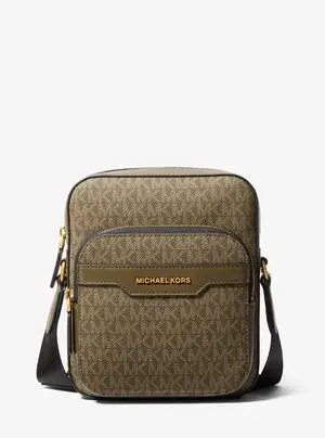 Michael Kors Hudson Mini Signature Logo Flight Bag - Green