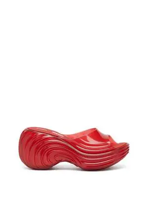 DIESEL® Platform Mule In Melflex With Oval D Monogram Sole - Red