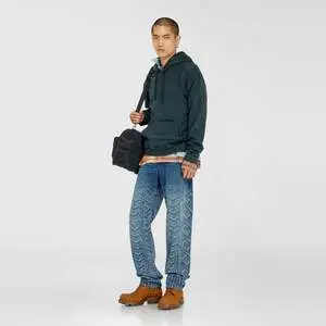 DIESEL® Distressed Hoodie With Crystal Embellishments - Green