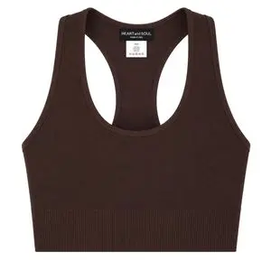 HEART AND SOUL Chocolate One Block Activewear Crop Top