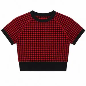 HEART AND SOUL Checked Crop Top