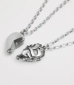 Balenciaga Engraved Midnight Friendship Necklace