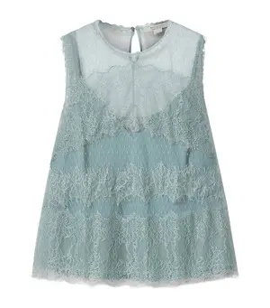 ALLSAINTS Clara Lace-trimmed Tulle Blouse - Blue