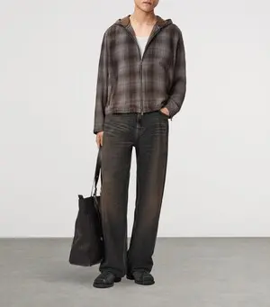 ALLSAINTS Santo Checked Zip-up Hoodie