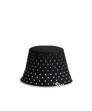 Dior Polka Dot Small Brim Bucket Hat - Black