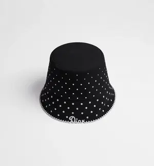 Dior Polka Dot Small Brim Bucket Hat - Black