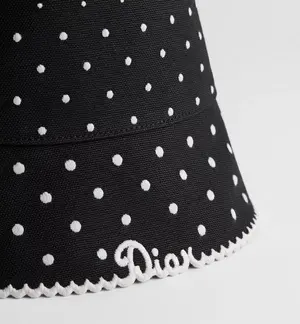 Dior Polka Dot Small Brim Bucket Hat - Black