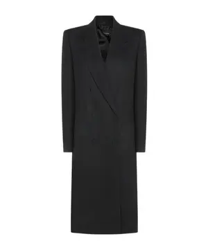 TOM FORD Double-breasted Long Coat - Black