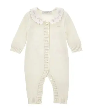 Monnalisa Embroidered Collar Romper - No
