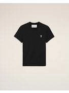 AMI Paris T-shirt With Contrasted De Coeur Embroidery - Multicolor