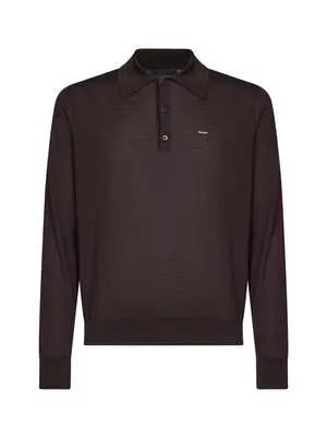 Prada Long Sleeve Polos For Men
