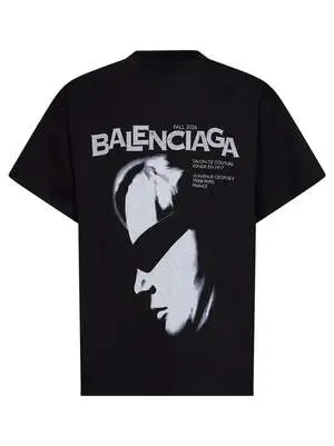 Balenciaga Black Lady In Shades Oversize T-shirt - Multicolor