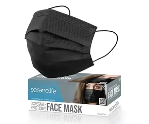 SERENELIFE 50 Pieces Disposable Face Masks 3 Layer Protection Breathable Face Masks Slwtrchlr110.5